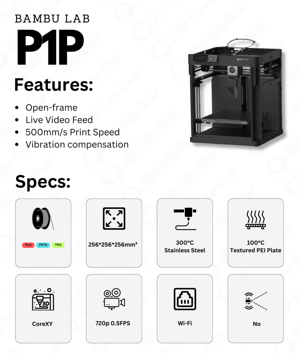 Bambu Lab P1P 3D Printer by Bambu Lab - 3D Printer Gear Australia
